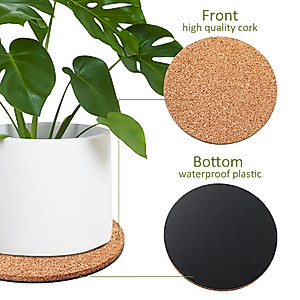 8 Pieces 4 Sizes Cork Plant Saucers Plant Mats Round Coasters Pad for Plants House Garden Indoors Pots DIY Craft Project (4 Inches,6 Inches,8 Inches,10 Inches)