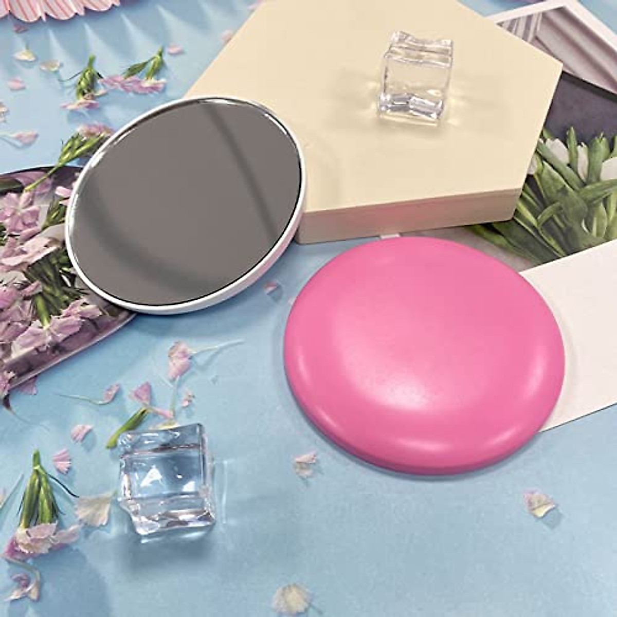 cdar Handheld Mirror,Hand Held Mirror, Salon Hairdresser Plain Mirror, Cosmetic Salon Makeup Hand Mirror for Professional Barbers Pink 05