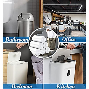 2.6 Gallon 350pcs Clear small Trash Bags Strong Clear Garbage Bags, Bathroom mini Trash Can Bin Liners,Plastic Bags for home waste basket liner, fit 10 Liter, 0.8,1,1.2,1.5,2,2.6,3Gal（Clear 350)