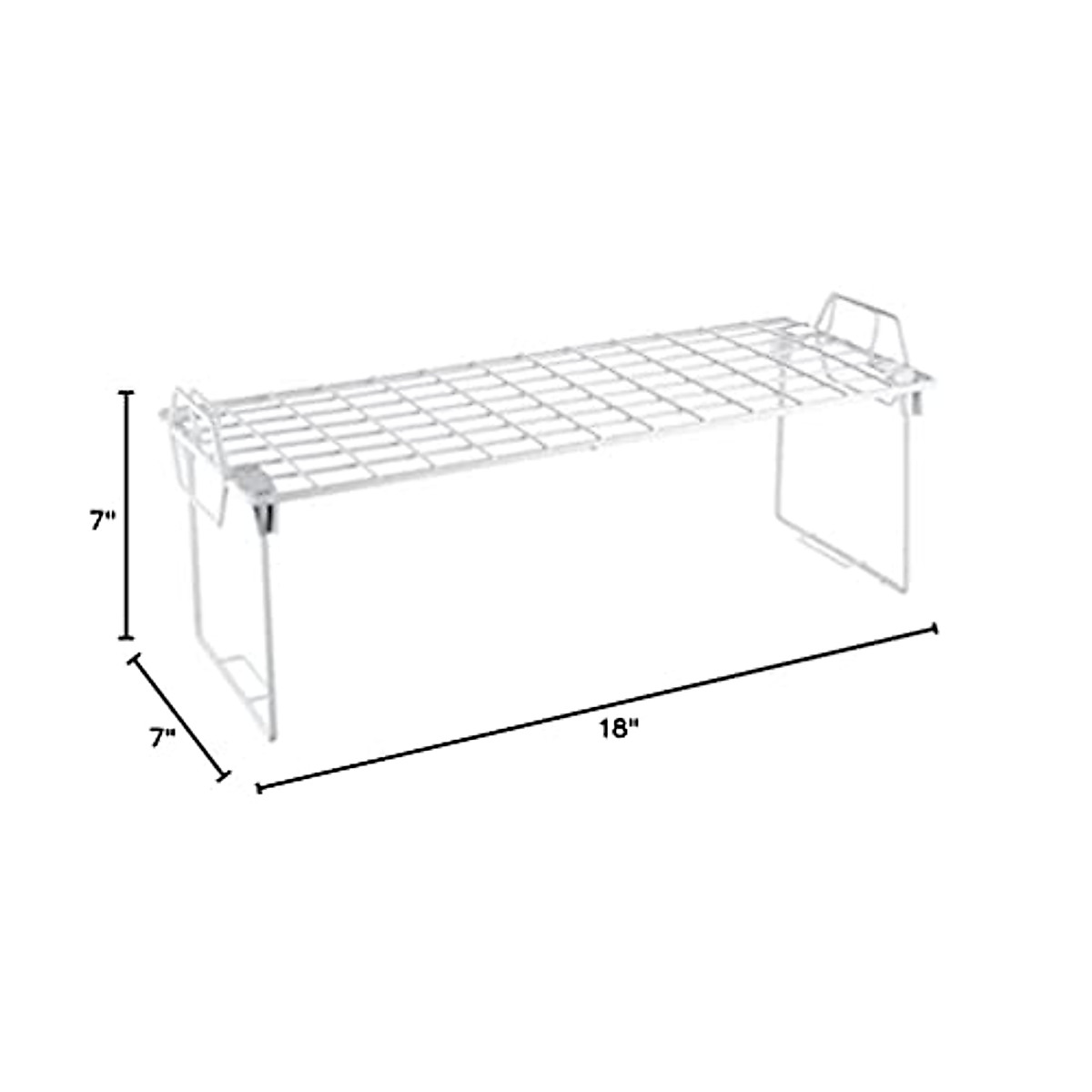 Whitmor Wire Grid Stacking Shelf Medium, 7"D x 18"W x 7"H, White