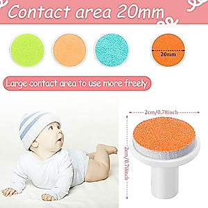 24 Pieces Baby Nail File Pads Nail Trimmer Replacement Pads Electric Baby Nail Grinding Heads for Standard Electric Kid Nail Trimmer Suits to Newborn Infant Toddler (Pink, Light Blue, Green, Orange)