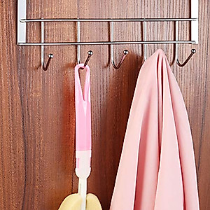 Garneck Over The Door Hook Stainless Steel Door Hanger Towel Rack Door Coat Rack Hanger for Hanging Clothes Towels Coats Hat