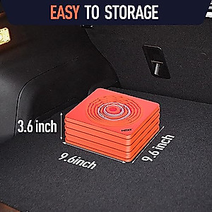 BATTIFE [4 Pack] 18'' inch Collapsible Traffic Safety Cones, Orange Cones, Multi Purpose Pop-up Cones with Reflective Collar, for Road Parking, Driving Practice