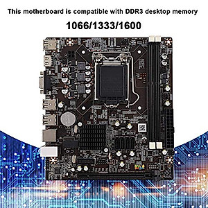 Desktop Motherboard for Intel H81, CPU for Intel LAG 1150 2DDR3 1600/1333/1066Mhz Memory 1PCI E×16 Motherboard with SATA 2.0 USB 2.0 Support VGA& Dual Output