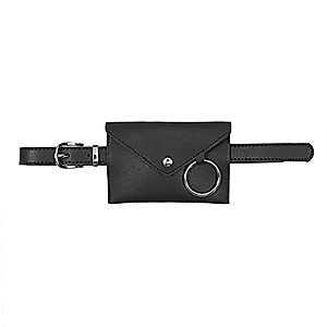 Danse Jupe Women Mini Envelope Waist Bag PU Leather Clutch Cell Phone Purse Chest Bag Black