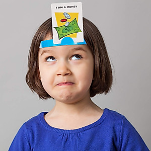 Sumind Headband Game Fun Guessing Game Quick Question Game Set Includes Headbands, Picture Cards, Scoring Coins, Sand Clock (Classic Style)