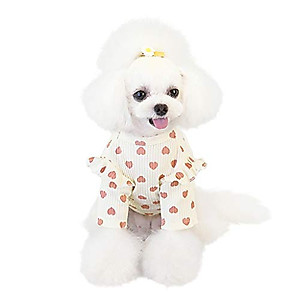 Dog Shirts for Small Dogs Female Autumn Winter Winter pet Clothes Love Hoodie Fleece Puppy Sweater Shirt Doggie Soft Coat Apparel Shirt