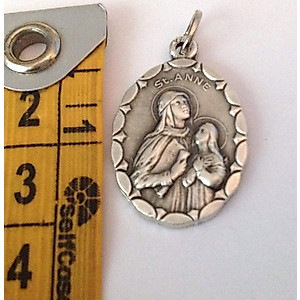 SAINT ANNE (MOTHER OF THE MOST HOLY VIRGIN MARY) OVAL SHAPE MEDAL - 100% MADE IN ITALY
