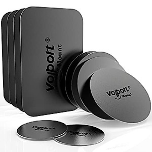 volport Metal Plate for Phone Magnet, 10 Pack MagicPlate with 3M Adhesive Replacement for Magnetic Phone Car Mount Holder & Cradle & Stand (Vent/CD/Windshield/Dashboard) - Rectangle and Round