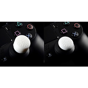 Ambertown Pack of 8 pcs Analog Controller Gamepad Raised Antislip Thumb Stick Grips Thumbsticks Joystick Cap Cover for PS5, PS4, PS3, Switch Pro, Xbox one, Xbox 360, Wii U, PS2 Controller (White)