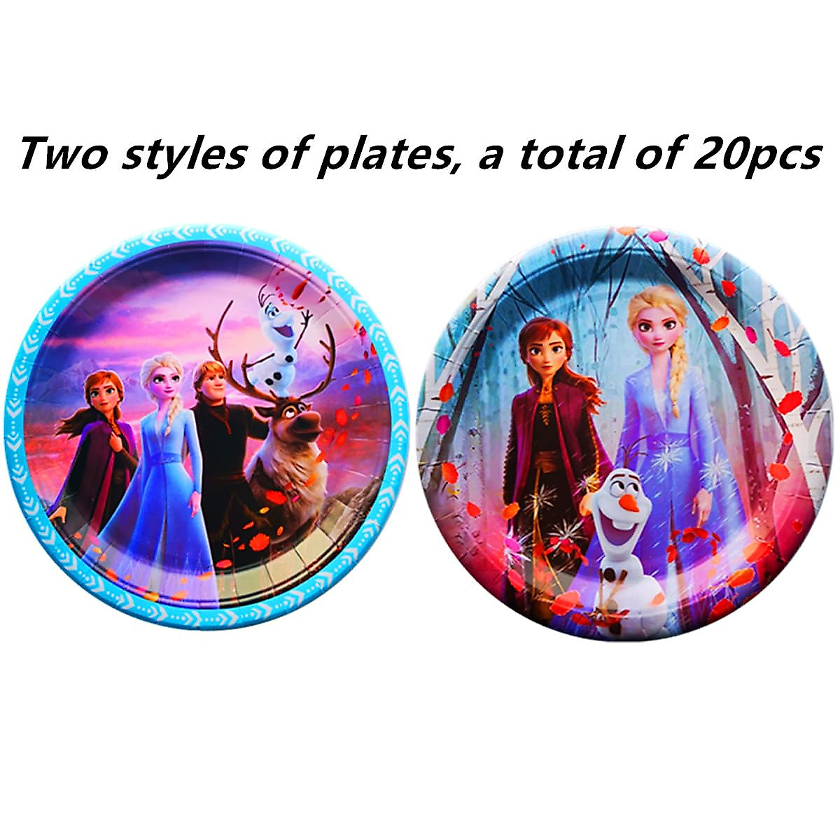 Frozen Birthday Party Supplies Set ，Frozen Party Decorations ，Frozen Party Supplies | Set includes Banner, Tablecloth, Cake Plates,follow balloons， Napkins, tattoo stickers, Serves 20Guests