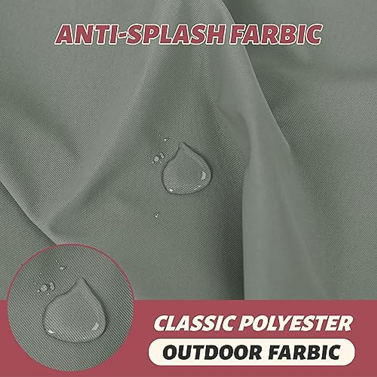 Parkerly Outdoor Patio Chair Cushion 20x20x4 Inch Waterproof Seat Cushions Indoor Double Piping Durable Comfortable Square Dining Chair Pads Gray with Zipper Chair Pad-Set of 2