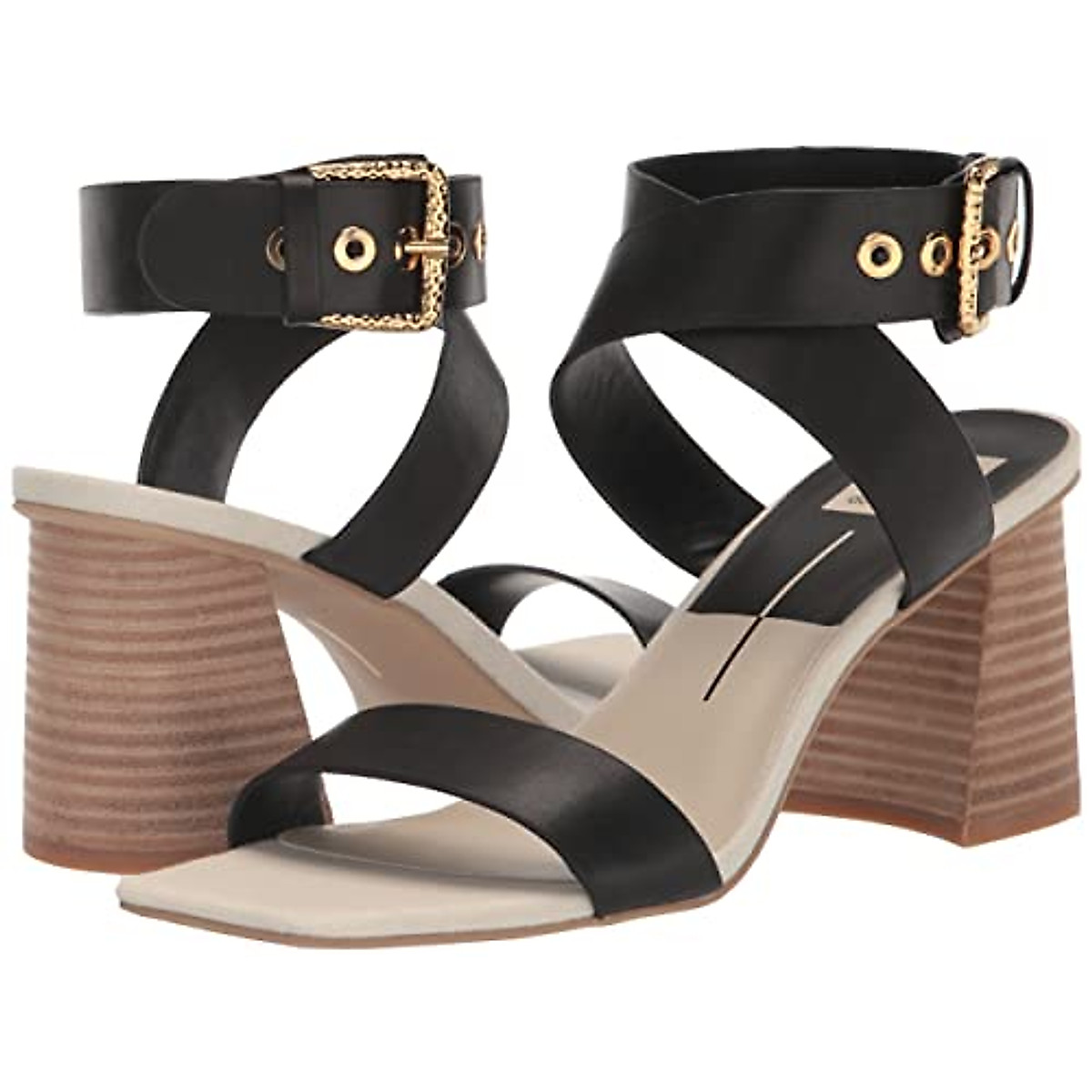 Dolce Vita Women's Paytin Heeled Sandal, Black Leather, 6