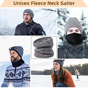Winter Neck Gaiters for Men 3 Pack,Neck Warmer Men Women with Thermal Thick Warm Fleece Lined Cold Weather,Mens Scarf Winter Ski Face Mask Cover Windproof Scarves（Black,Navy，Grey）