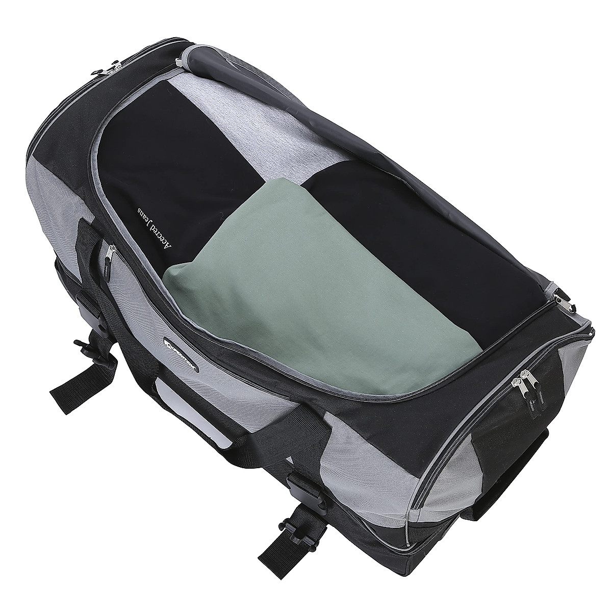 Travelers Club Pinnacle Travel Rolling Duffel Bag, Light Grey, Checked-Large 30-Inch