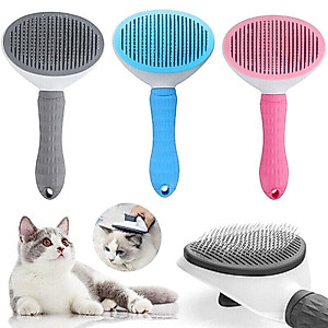 1208S Pet Grooming Brush Shedding and Dematting Comb for Small and Large Dogs, Cats-Pink