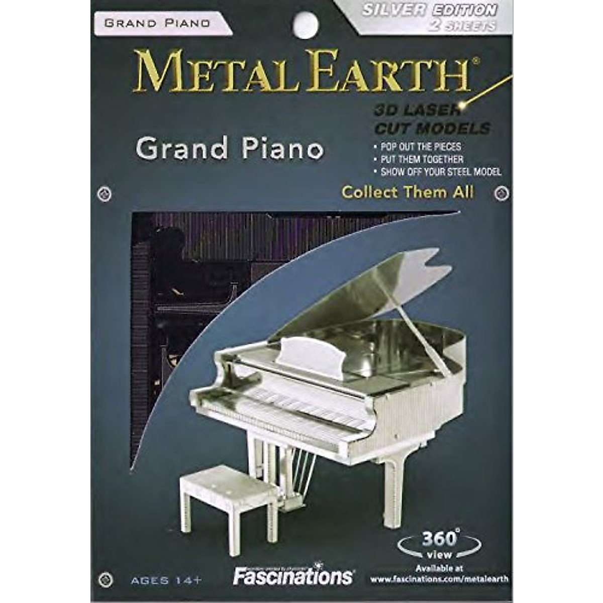 Metal Earth Grand Piano 3D Metal Model Kit Fascinations