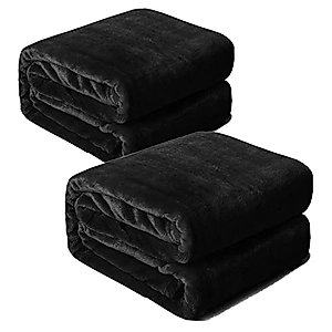 EIUE 2-Piece Flannel Blankets Set- Super Soft Lightweight Fleece Throw for Couch,Sofa and Bed