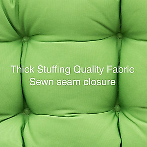 QILLOWAY Outdoor Seat/Back Chair Cushion Tufted Pillow, Spring/Summer Seasonal Replacement Cushions - Set of 2 (Charcoal Grey/Black)