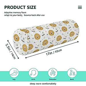Vnurnrn Cute Lion Neck Support Pillow Round Neck Roll Bolster Cylinder Pillow Cervical Pillows Body Pillow for Leg Knee Back Head Support for Work Women Men Traveling Headrest