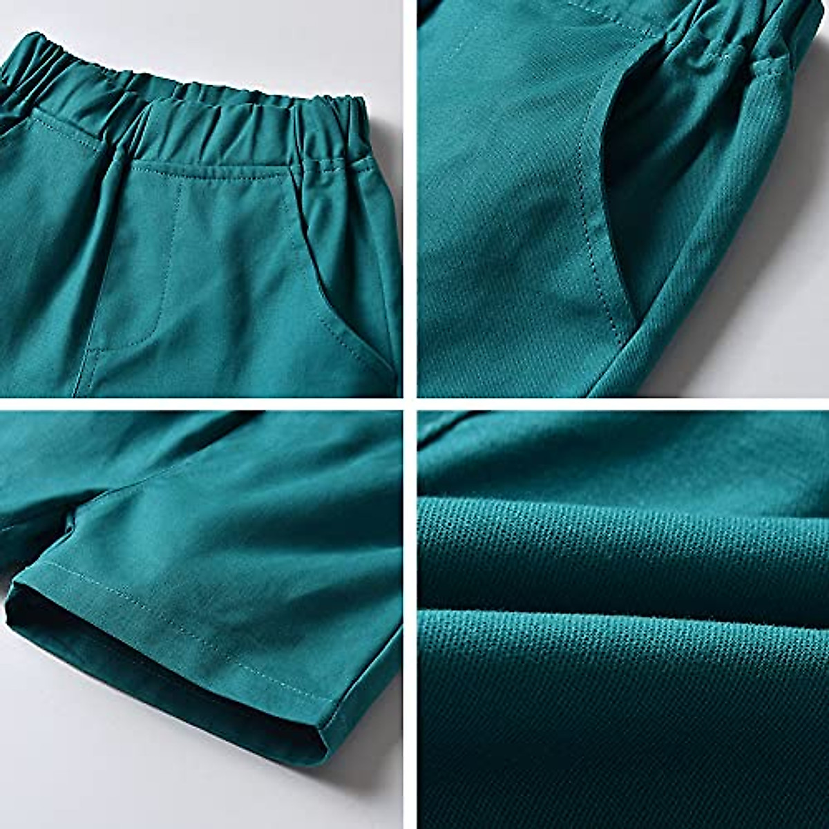 JunNeng Toddler Baby Boy Shorts Sets Hawaiian Outfit,Infant Kid Leave Floral Short Sleeve Shirt Top+shorts Suits Dark Blue