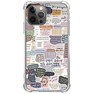 Eurdosmk Bible Verses Aesthetic TPU Bumper Case for iPhone 12/12 Pro - Indie Christian Quotes