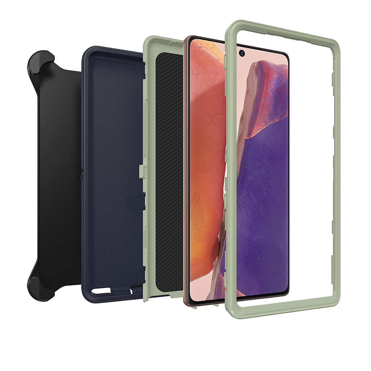 OtterBox DEFENDER SERIES SCREENLESS Case Case for Galaxy Note20 5G - VARSITY BLUES (DESERT SAGE/DRESS BLUES)