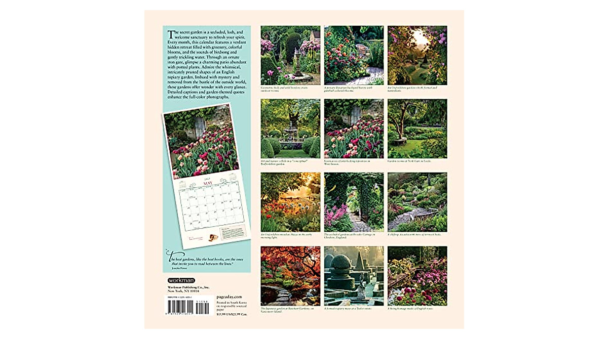 Secret Garden Wall Calendar 2023 - Meditative Retreat