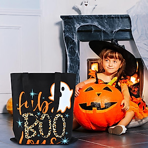 Aileam Halloween Tote Bag Trick or Treat Bag Halloween Canvas Bags Reusable Large Halloween Gifts Grocery Candy Bag for Kids
