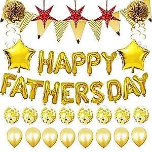 Happy Father's Day Balloon Set Decoration for Father's Day Birthday Party (Gold)
