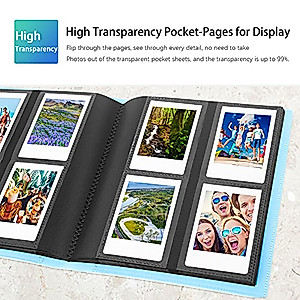 192 Photos Album for Fujifilm Instax Mini Camera, 2x3 Photo Album Book for Fujifilm Instax Mini 11 12 9 90 70 40 8 Instant Camera, Polaroid Snap PIC-300 Z2300 Camera, Polaroid 2”x3” ZINK Pictures,IceBlue