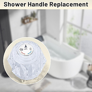 Shower Handle Replacement Assembly for RP41661,Shower Knob Replacement Compatible with Delta and Peerless Single Handle Tub Faucets,Universal Shower Handle Replacement,Clear Acrylic