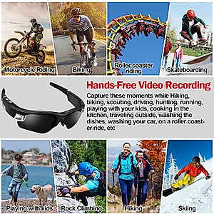 MingSung MS20 Camera Video Sunglasses, Built in HD1080P Camera, Film Hands Free for Sports, Hiking, Biking, Fishing, Scouting, Driving, Hunting(Include 32G MicroSD Card)