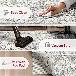 nuLOOM Paisley Verona Vintage Persian Area Rug, 3' x 5' Oval, Grey