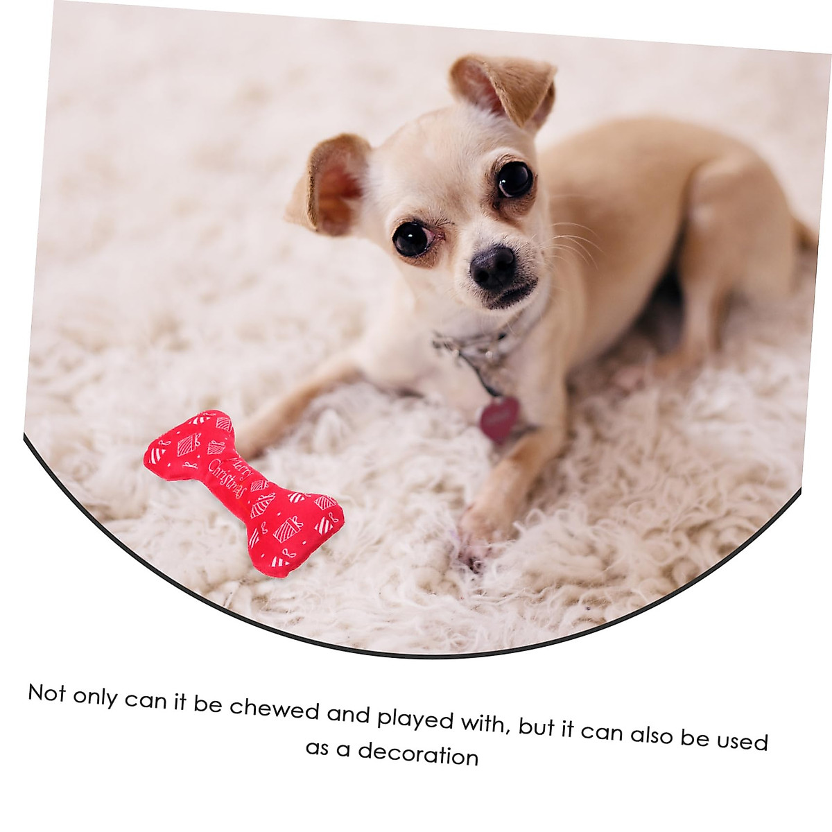 BESPORTBLE Christmas Dog Toy Christmas Dog Squeaky Toys Stuffed Colllar Shaped Dog Toys Squeaky Pet Toy Bite Toy for Pet Dog Dental Chew Toys Interactive Dogs Toy Bone Chewing Toy Red Plush