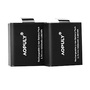AOPULY 4-Pack PG1050 Rechargeable Action Camera Battery & LCD Dual Charger for 4k Action Camera AKASO EK7000, APEMAN, EKEN, Campark, SOOCOO, DBPOWER, Crosstour, FITFORT, DROGRACE