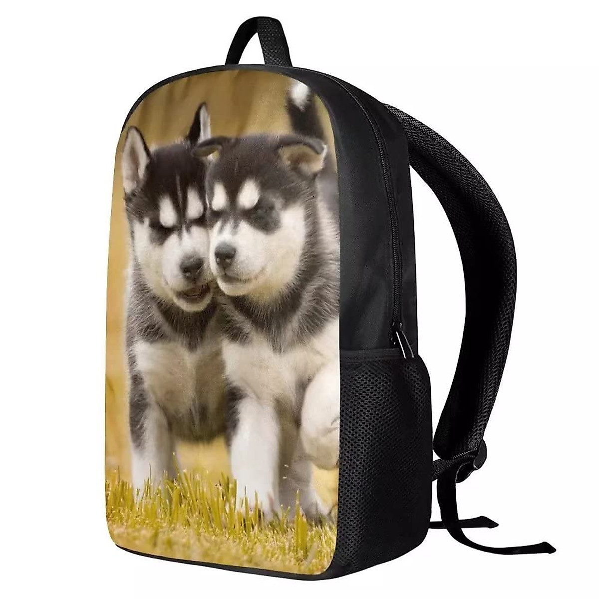 Cumagical Husky Puppies Pattern Kids School Backpack Set 3 Pieces Lightweight Bookbag with Lunch Bag Pencil Case for Boys Girls