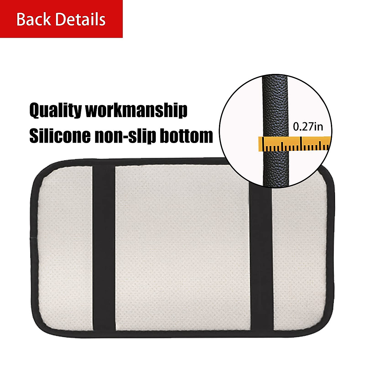 Miytsya Four Seasons Universal Armrest Box Mat, Fiber Leather Embossing, Waterproof, Car Armrest Seat Cover (Red)