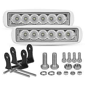 Handxen Boat Deck Light - LED 18W 1600 Lumen Spreader - Long Lasting - Flood Marine-Grade T-Top Boat Deck Lights - Extremely Bright - Durable Quality - Ideal for Marine Boats Cars Trucks (2 Pack)