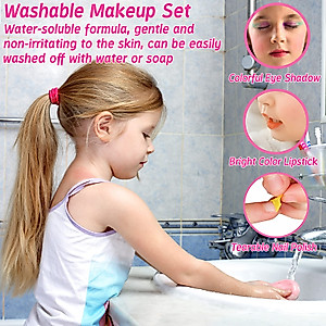 Vextronic Kids Makeup Sets for Girls, Washable Toddler Makeup Kit, Non Toxic & Safe Pretend Play Makeup for Kids Ages 3 4 5 6 7 8 9 10 11 12, Little Girls Makeup Kit Toy, Christmas & Birthday Gift