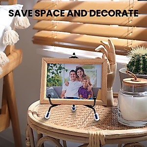 Chumia 18 Pcs Anti Slip Plate Stands for Display, Black Iron Easel Plate Holder Picture Frame Holder Stand for Display Decorative Photo Tabletop Artwork(4, 6, 8 Inch)