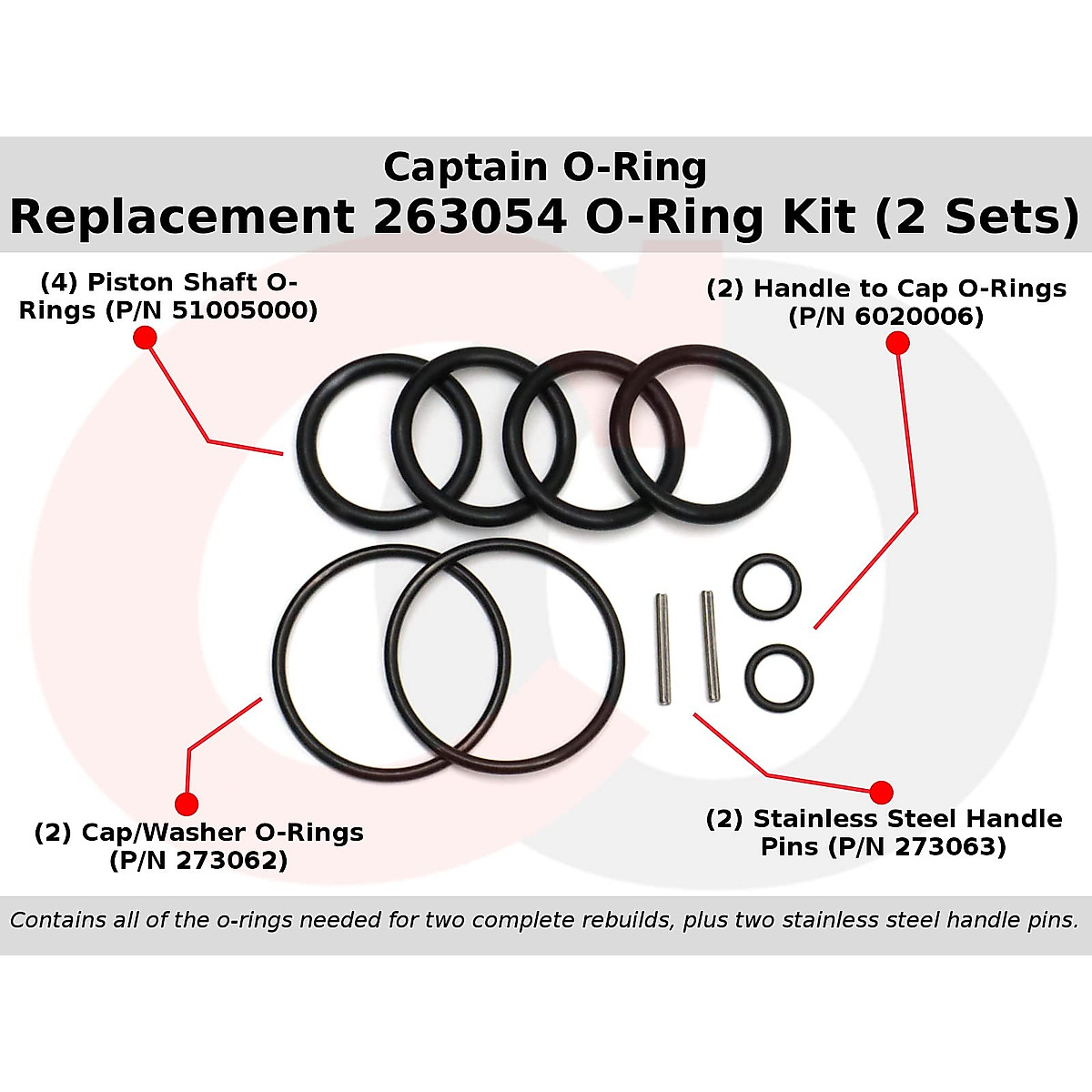 Captain O-Ring - Replacement 263054 O-Ring Kit for Pentair/PacFab/Sta-Rite Slide Valve 263064, 263052, 263053, 263078, 263079 (2 Sets)