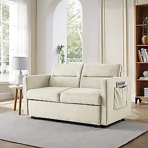 FANYE 2 Seater Sofa & Couch W/Adjustable Backrest and Pillows for Home Apartment Office Living Room, Beige