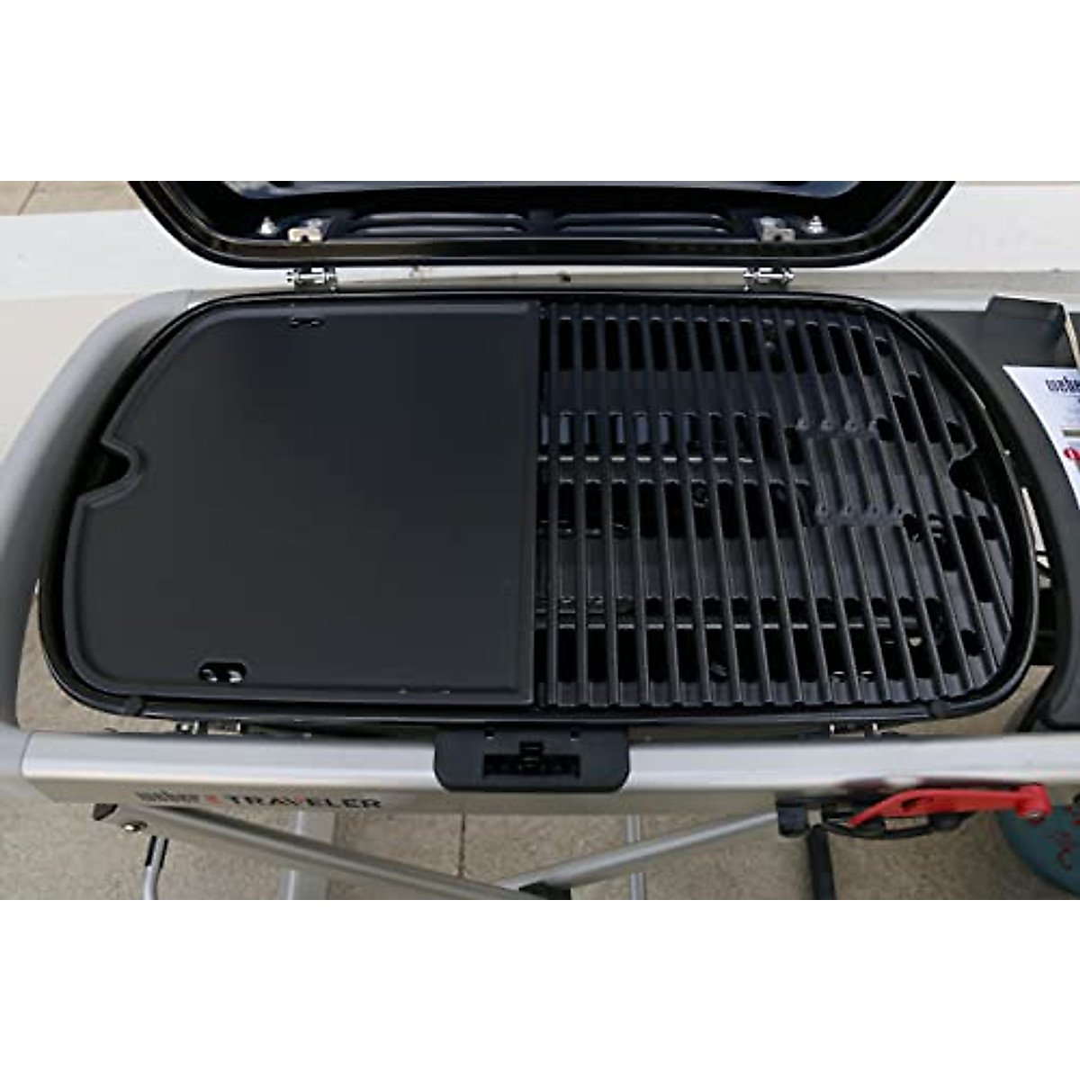 Uniflasy Cast Iron Griddle for Weber Traveler Portable Gas Grill, fits Weber 9010001 Traveler Portable Gas Grill, Cooking Griddle