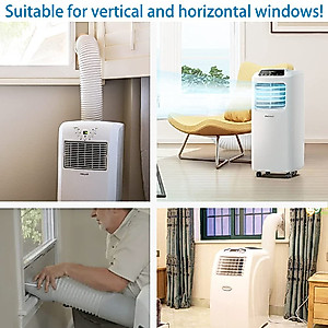 VARWANEO Portable Air Condition Window Seal Kit with 5.1in Coupler, 4pcs Adjustable Length Panel from 17in to 61 in,Portable AC Vent Kit Sliding Door air Conditioner kit