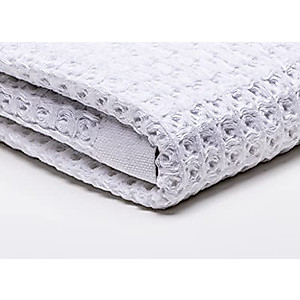 SUTERA - 2 Waffle Bath Towels and 2 Waffle Hand Towels Bundle (Gray and White Collection)
