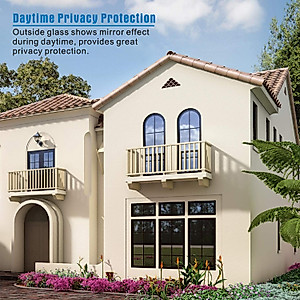 One Way Window Film Privacy Office Window Tint Daytime Anti Peep Glass Coverings Film,Building Window Film Tint Clings Heat Control UV Blocking,No Glue Film Mirror Tint Silver 35.4 x 393.7 Inch