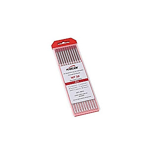 Rstar TIG Welding Tungsten Electrodes 2% Thoriated 1/8” x 7” (Red, WT20) 10-Pack
