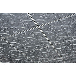 Art3d Drop Ceiling Tiles 2x2, Glue-up Ceiling Panel, Fancy Classic Style in Gray