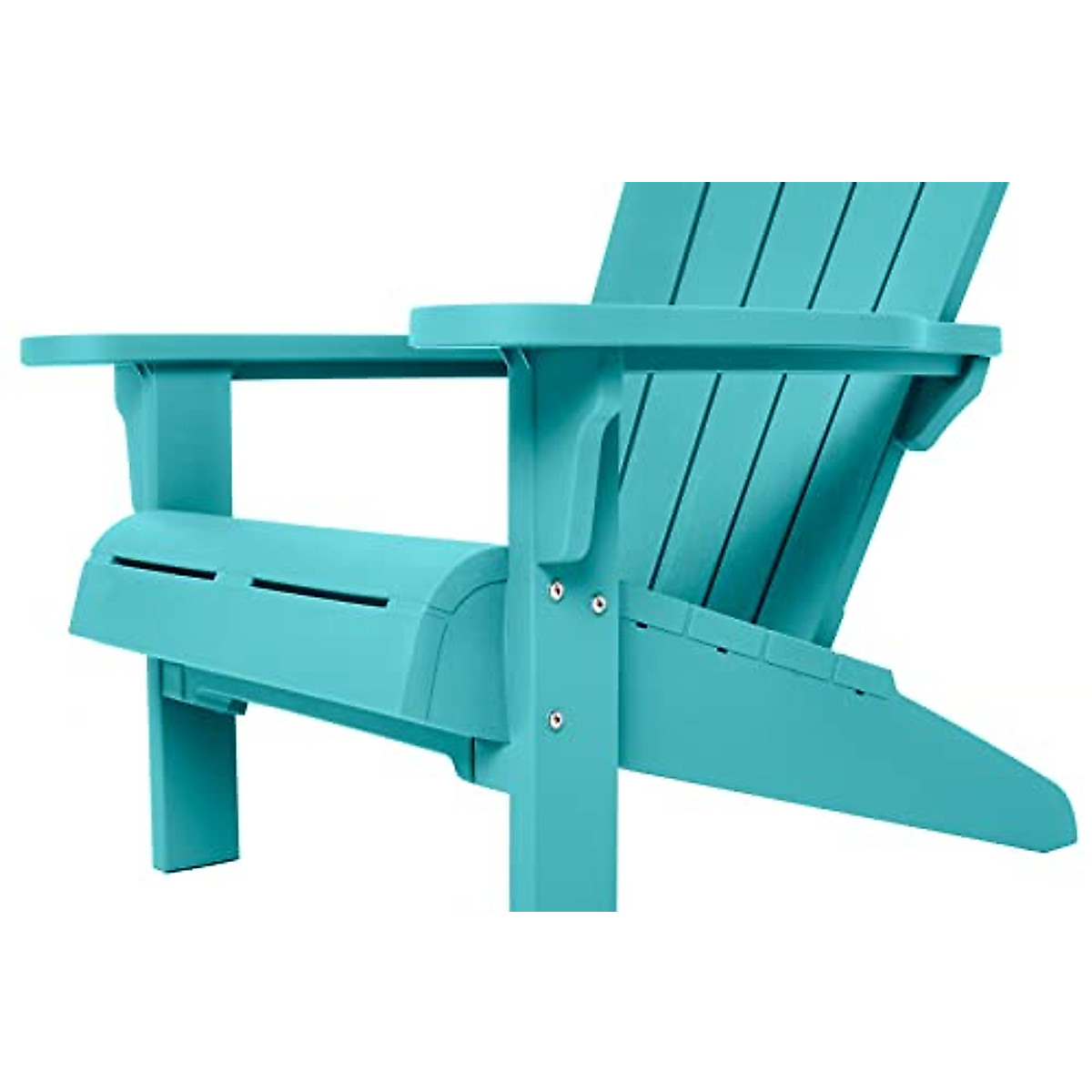 Keter Teton Adirondack Weather Resistant Furniture for Entertaining by The Pool, Patio and Fire Pit, Easy Assembly Outdoor Seating, Weatherwood